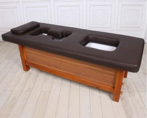 Wood steam treatment massage bed facial table